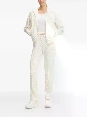 Guess Monogram-print Zip-up Top - Neutrals