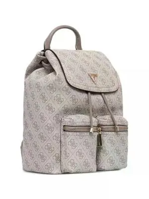 Guess Manhattan Monogram Flap Backpack - Neutrals
