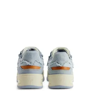 GIUSEPPE ZANOTTI Bi-material Low-top Sneaker - Light Blue