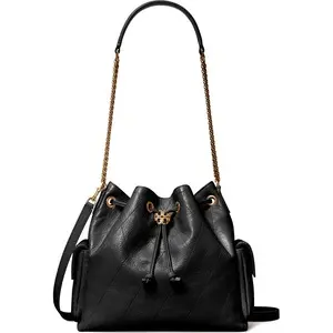 Tory Burch Charlie Quilted Leather Drawstring Shoulder Bag