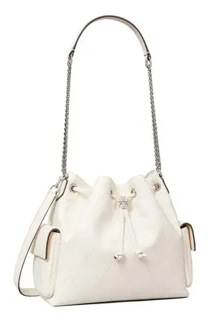 Tory Burch Charlie Quilted Leather Drawstring Shoulder Bag