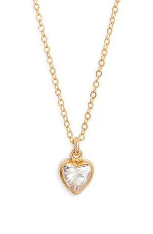 SET & STONES Amy Cubic Zirconia Heart Pendant Necklace - Gold