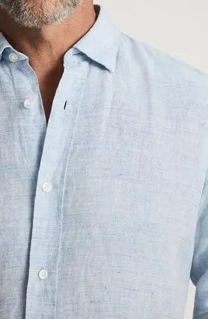 34 Heritage Linen Button-up Shirt - Blue