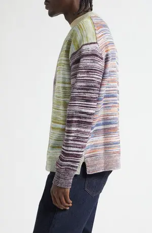WASTE YARN PROJECT Colorblock Space Dye Cardigan