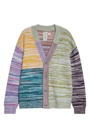 WASTE YARN PROJECT Colorblock Space Dye Cardigan