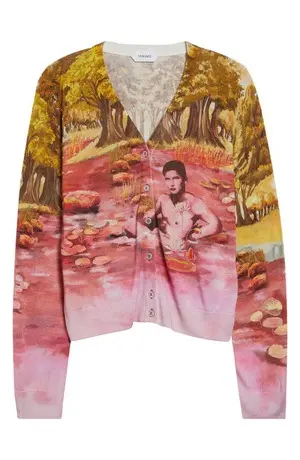 Versace The Naturist Print Silk Cardigan - Multicolor