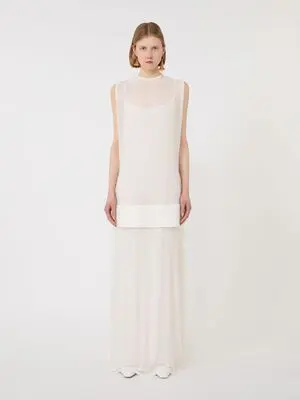 Max Mara Long Viscose Jersey Dress - White