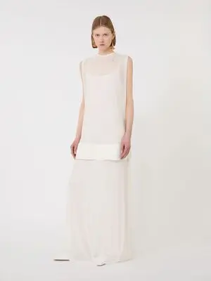 Max Mara Long Viscose Jersey Dress - White