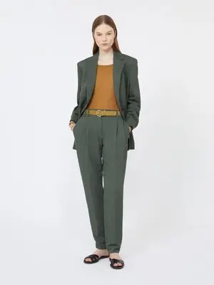 Max Mara Viscose And Linen Carrot-fit Trousers