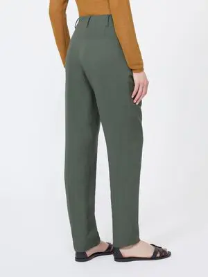 Max Mara Viscose And Linen Carrot-fit Trousers