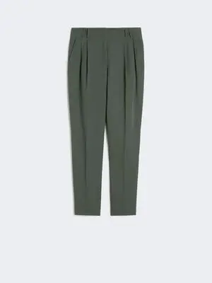 Max Mara Viscose And Linen Carrot-fit Trousers