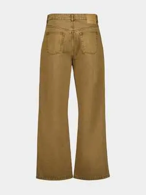 AMI Paris Wide-leg Cotton Jeans - Brown