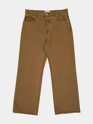 AMI Paris Wide-leg Cotton Jeans - Brown
