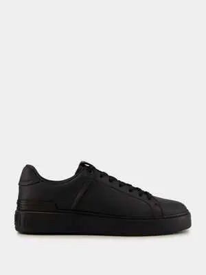 Balmain B-court Calfskin Trainers - Black