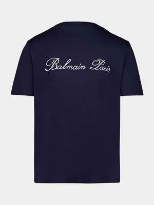 Balmain Marine Embroidered Signature T-shirt