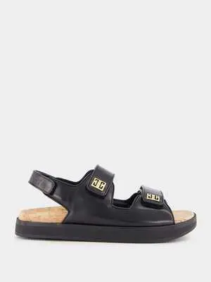 Givenchy Leather 4g Sandals - Black