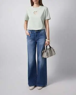 CLOEYS T-shirt With Heart Detail - Mintgrön