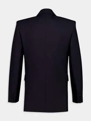 Saint Laurent Double-breasted Wool Jacket - Blue