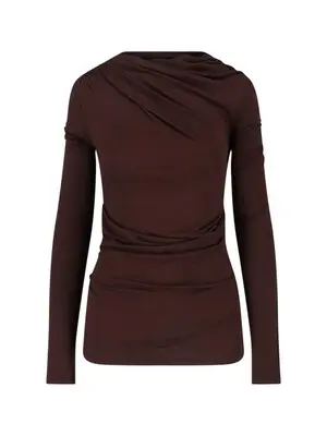 ENTIRE STUDIOS Viscose Blend Top - Brown