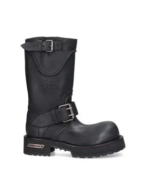Balenciaga Venom Leather Boots - Black
