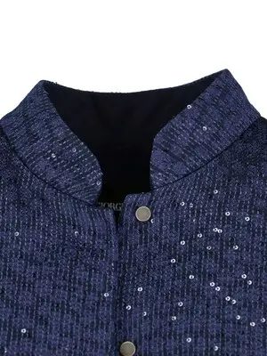Giorgio Armani Single-breasted Sequined Jacket - Blue