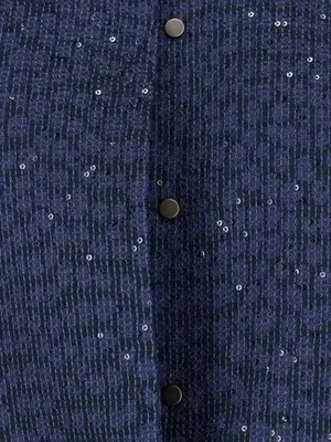 Giorgio Armani Single-breasted Sequined Jacket - Blue