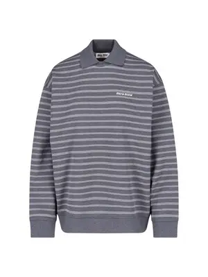 DUNST Striped Polo - Gray