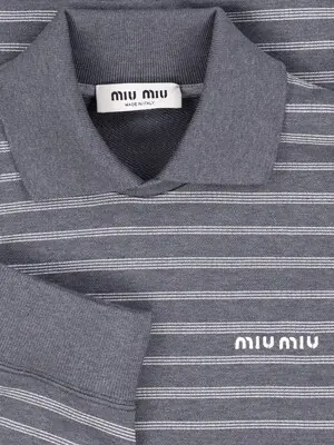DUNST Striped Polo - Gray