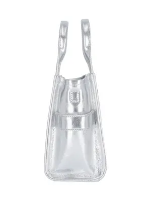 Marc Jacobs Small Metallic Leather Tote Bag - Silver