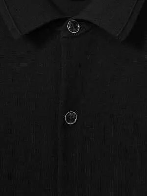 REISS Forbes Merino Wool Button-through Cardigan - Black