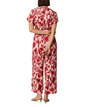Whistles Floral Belted Jumpsuit - Red/multi