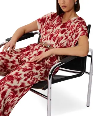 Whistles Floral Belted Jumpsuit - Red/multi