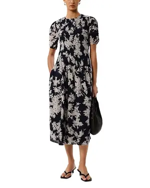 Whistles Shadow Floral Avery Dress - Navy/multi
