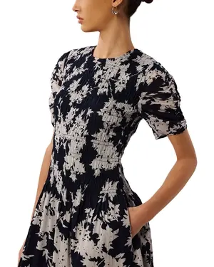 Whistles Shadow Floral Avery Dress - Navy/multi