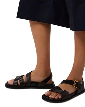 Whistles Asymmetric Detail Sandals - Black