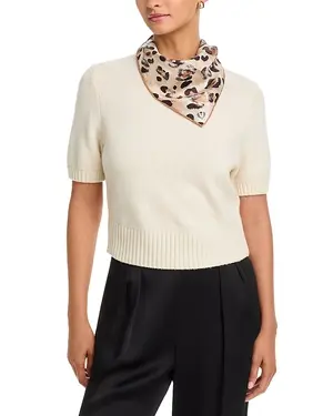 FRAAS Animal Print Silk Square Scarf - Camel