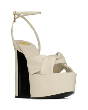 Saint Laurent Franciane Platform Sandals - White