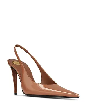 Saint Laurent Guermantes Slingback Pumps - Noisette