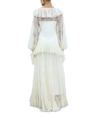 DE LA VALI Esen Lace Maxi Dress - Ivory