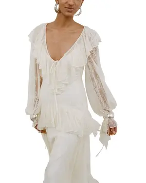 DE LA VALI Esen Lace Maxi Dress - Ivory