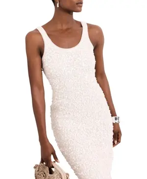 Mint Velvet Sequin Mesh Midi Dress