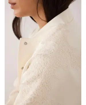 Mint Velvet Satin Lace Trim Bomber Jacket