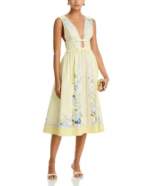 SELF-PORTRAIT Floral Midi Dress