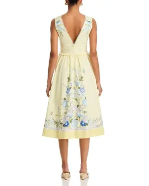SELF-PORTRAIT Floral Midi Dress