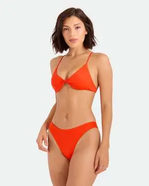 Volcom Simply Seamless Midrise Skimpy Bikini Bottom - Persimmon