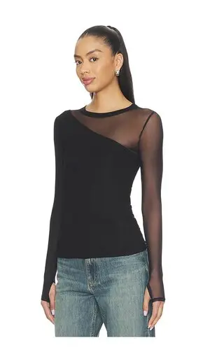 Michael Lauren Solita Long Sleeve Asymmetrical Top