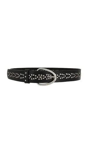Free People Preston Studded Leather Belt - Black
