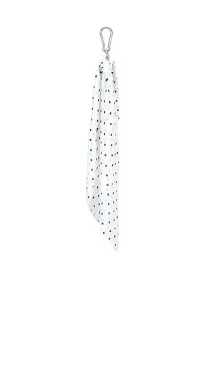 PETIT MOMENTS Polka Scarf Keychain - White