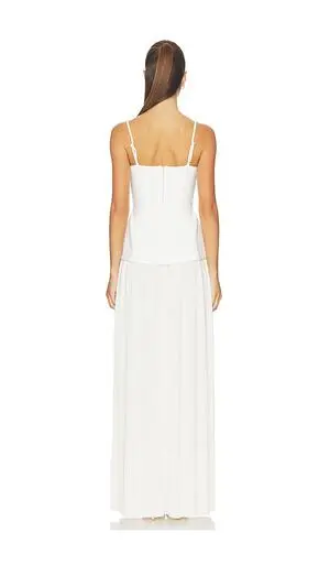 NOOKIE Darling Maxi Dress Corset Bodice And Pleated Skirt - Ivory
