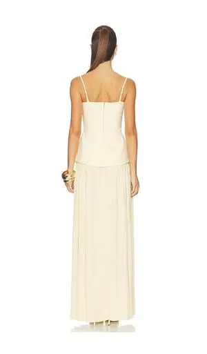 NOOKIE Darling Maxi Dress With Corset Bodice And Pleated Skirt